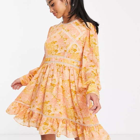 Ever New | Dresses | Ever New Petite Lace Insert Mini Dress In 7s Ochre ...